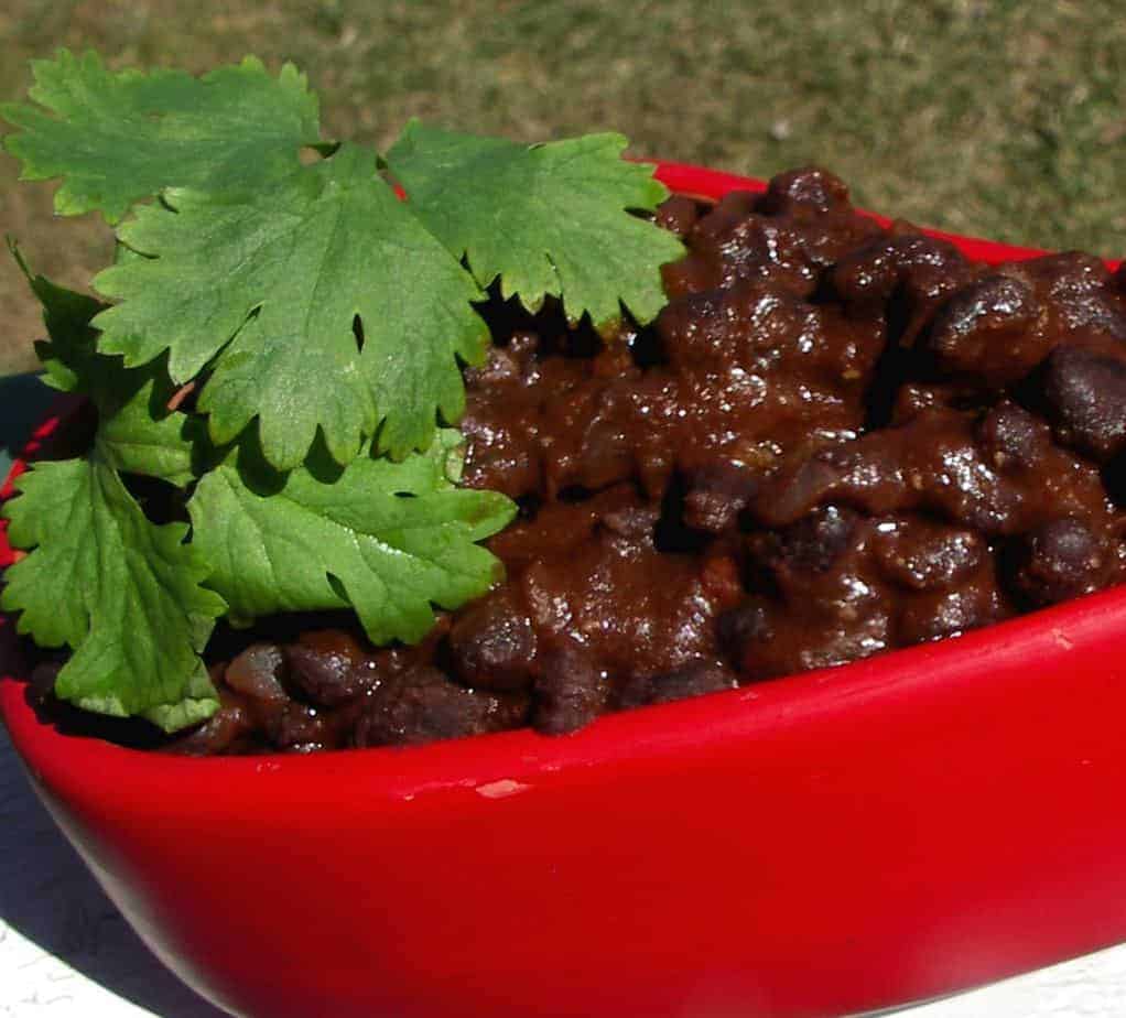 Spicy Saucy Black Beans - Foodie With Family