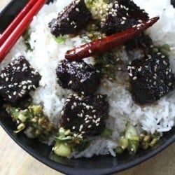 Jangsanjeok | Korean Simmered Teriyaki Style Beef Patties